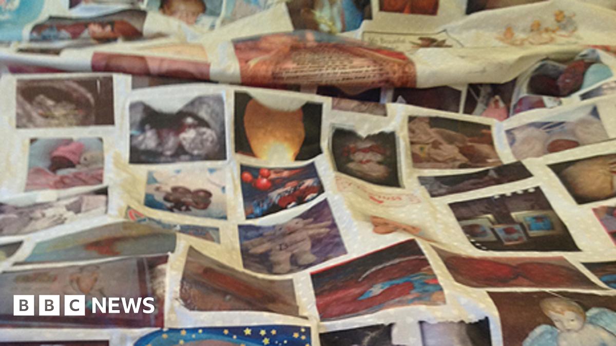 Aldershot woman unveils memorial cloth for stillborn babies - BBC News