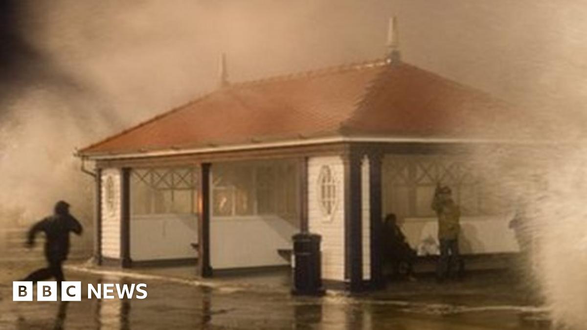 Aberystwyth seafront like 'war zone' after storm waves - BBC News