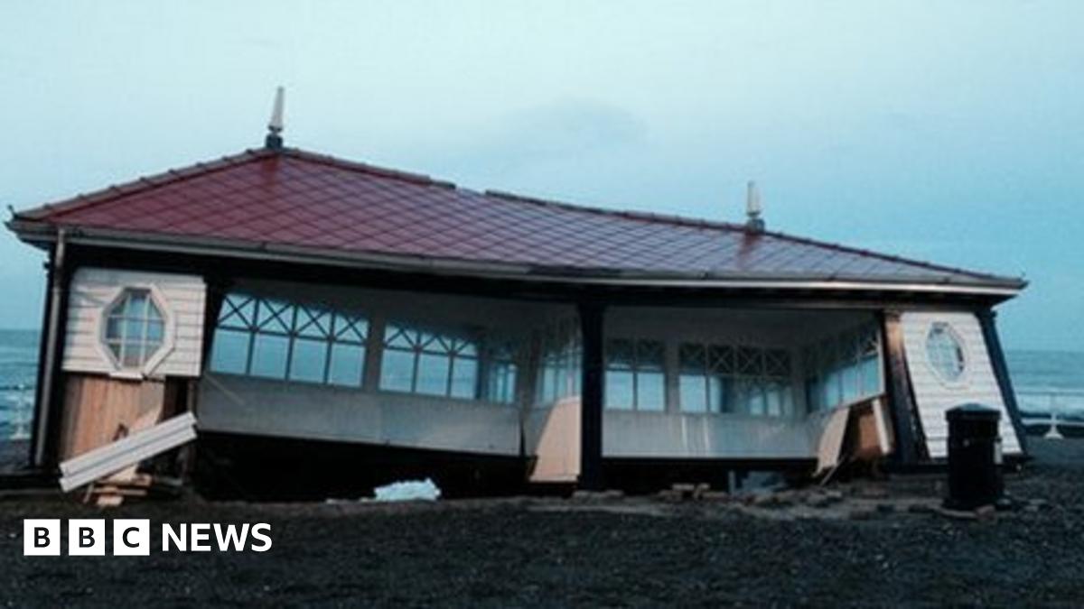 Aberystwyth prom shelter to be rebuilt after storm damage - BBC News