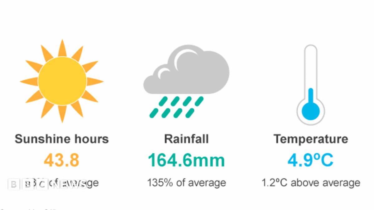 January's weather in numbers - BBC News