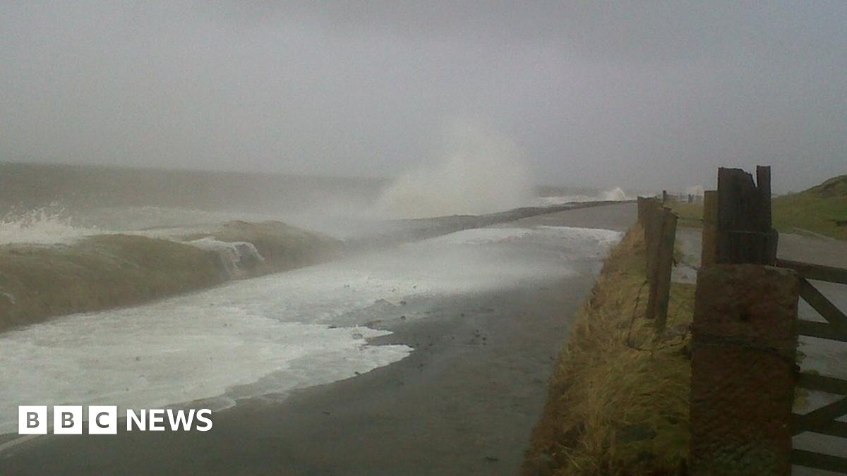 Cumbria coastal floods leave tonnes of debris - BBC News