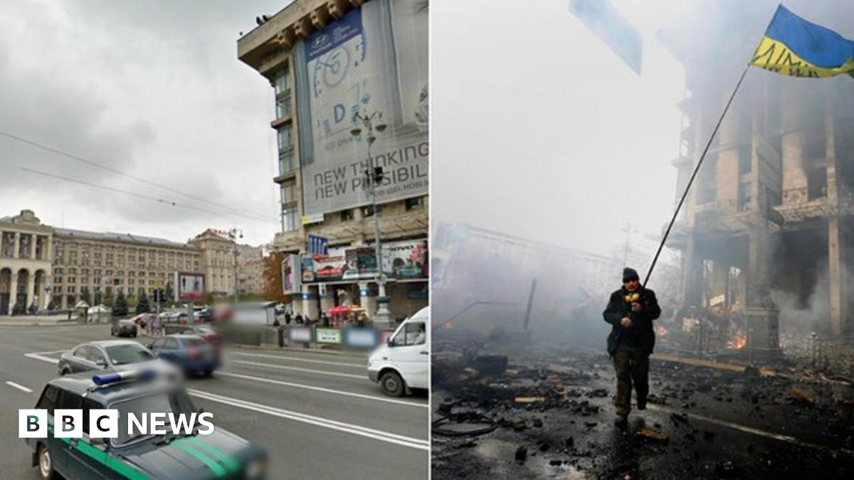 Ukraine crisis: Before and after images - BBC News