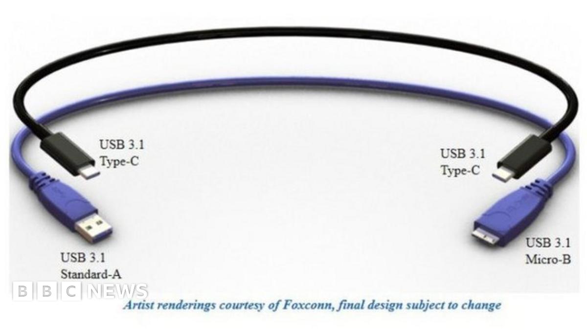 Reversible USB cable design shown off for first time - BBC News