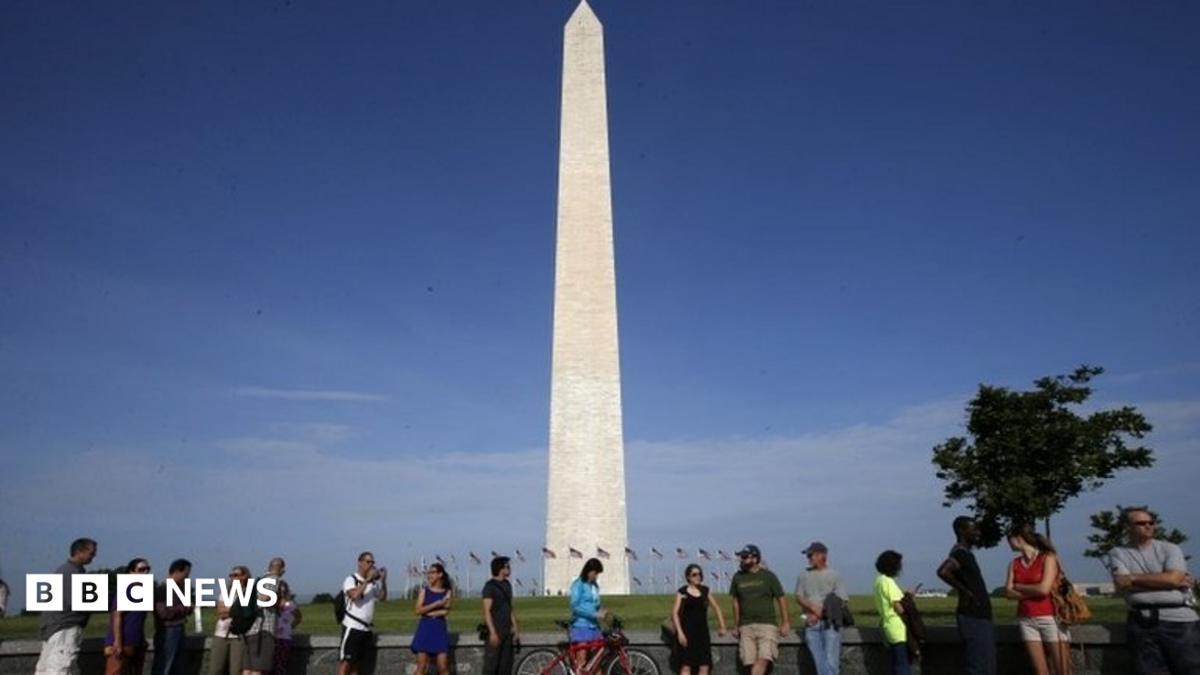 Washington Monument reopens three years after earthquake - BBC News