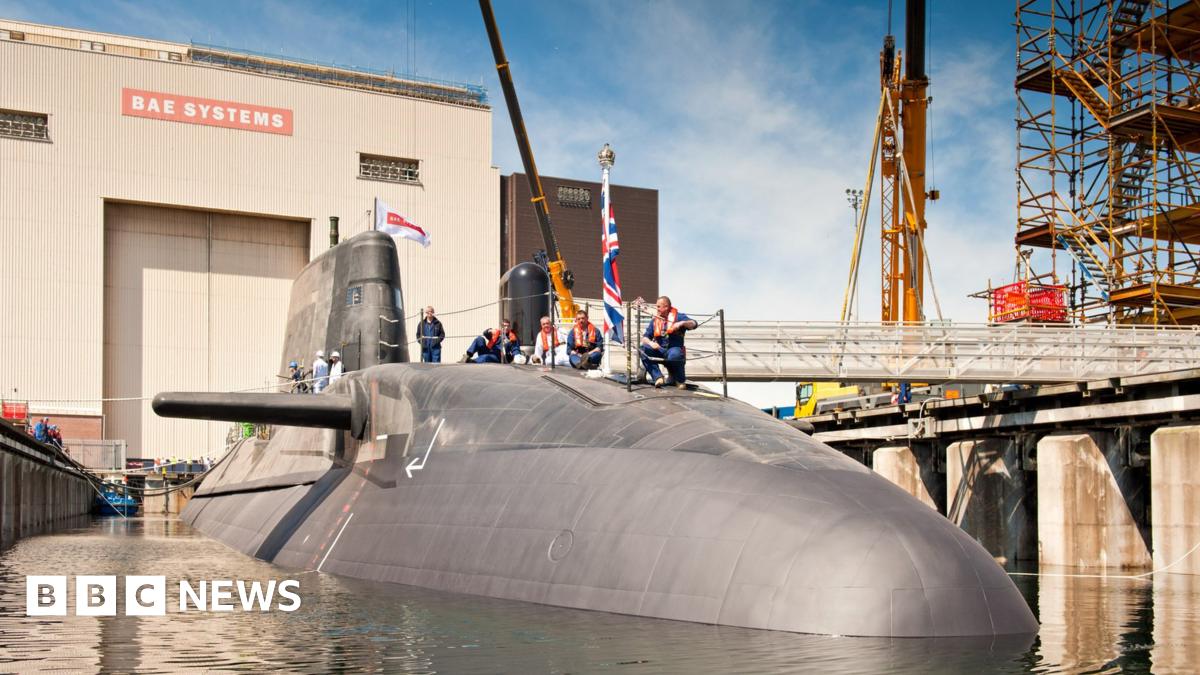 Third Astute submarine Artful enters water at Barrow - BBC News