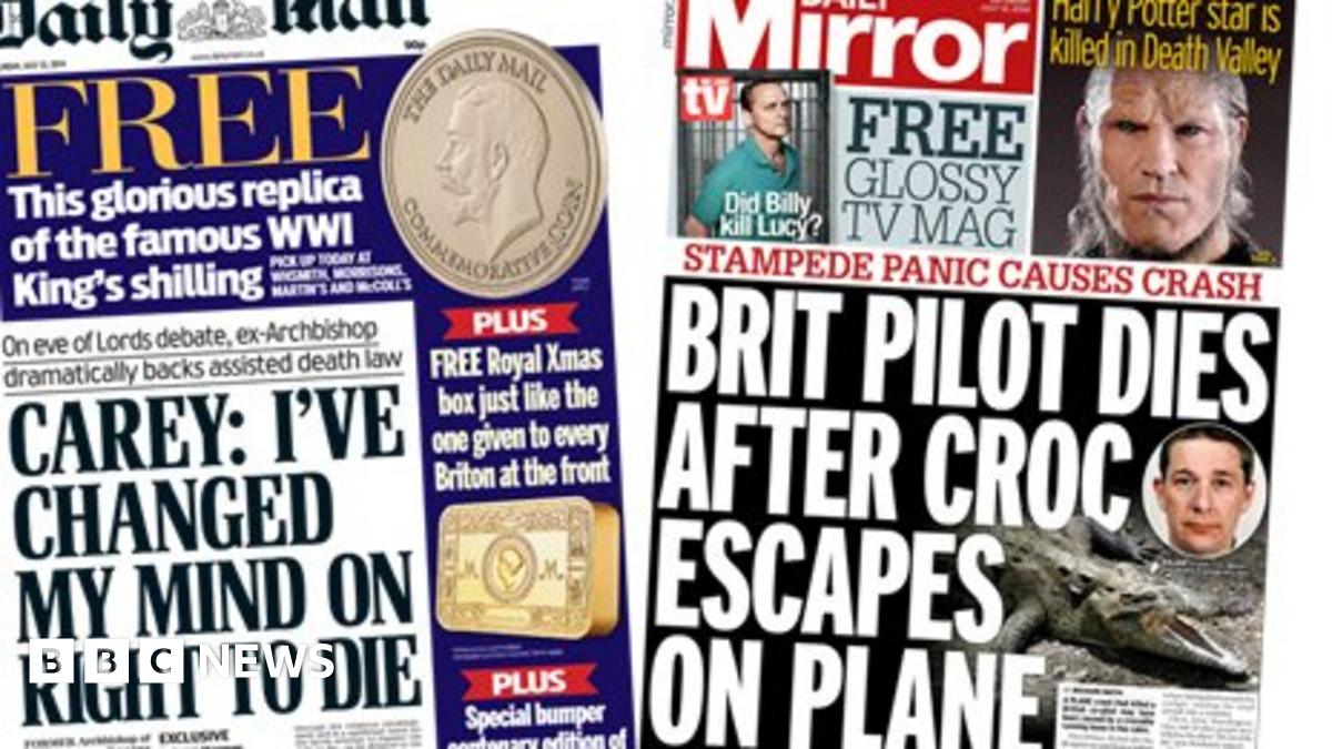 The papers: Reshuffle rumours and the croc on the plane - BBC News