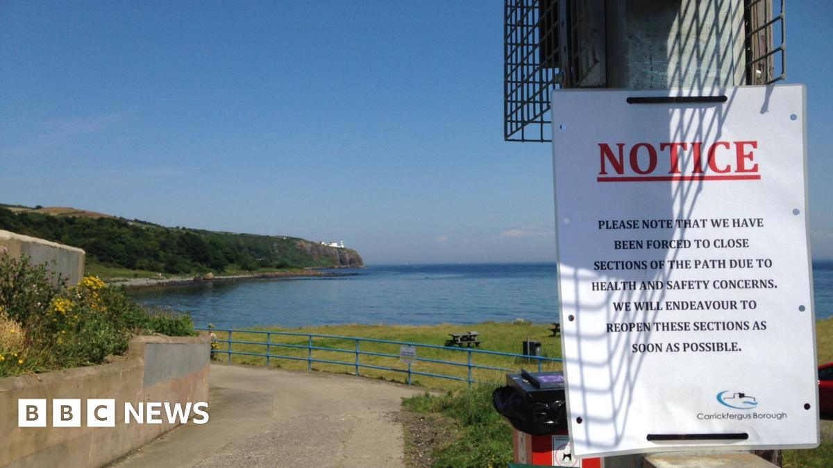 Blackhead Path rock fall warning signs ignored - BBC News