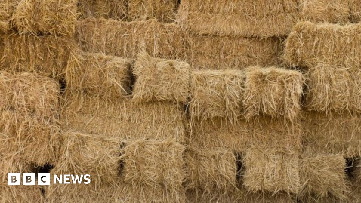Combustion warning after hay bales catch fire - BBC News