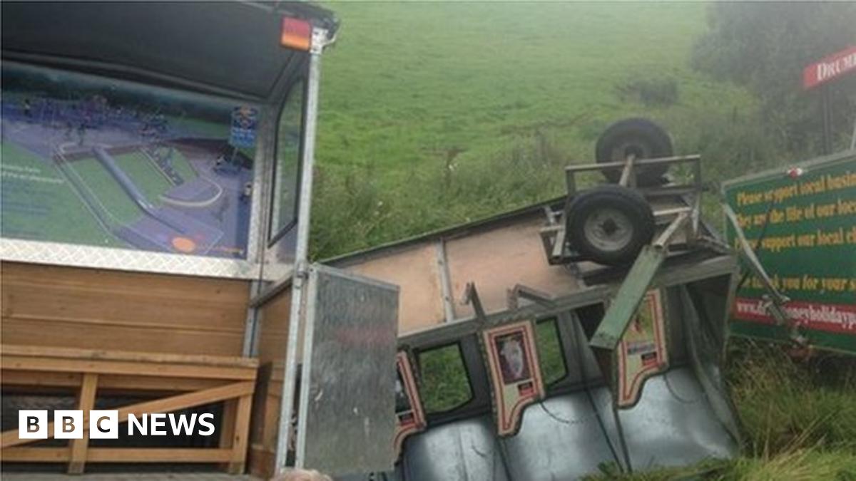 Children and adults injured in mini-train crash in Irvinestown, County ...