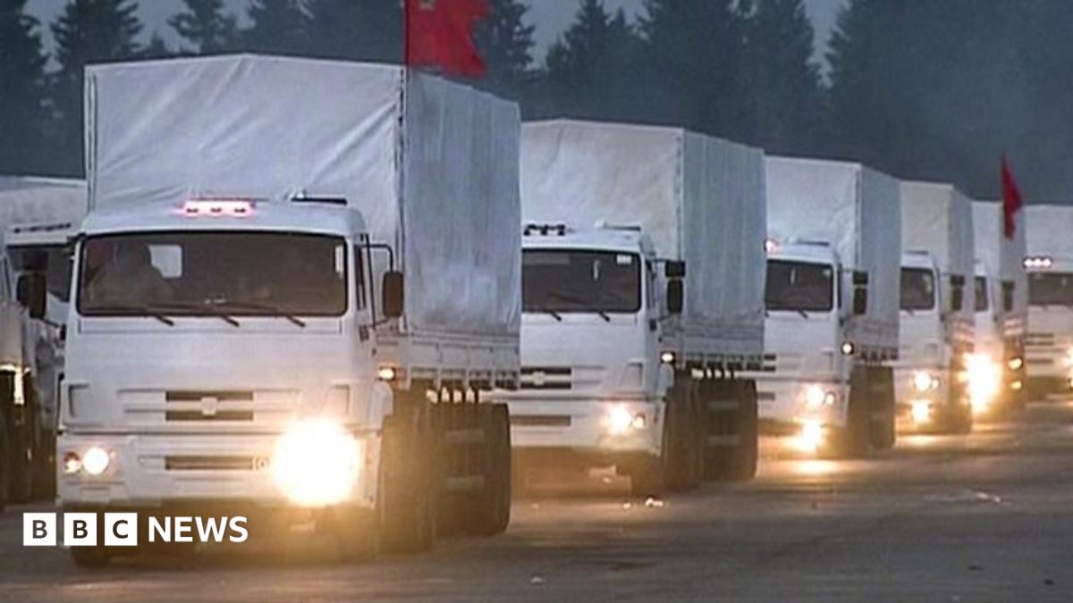 Russian aid convoy prompts suspicion and jokes - BBC News