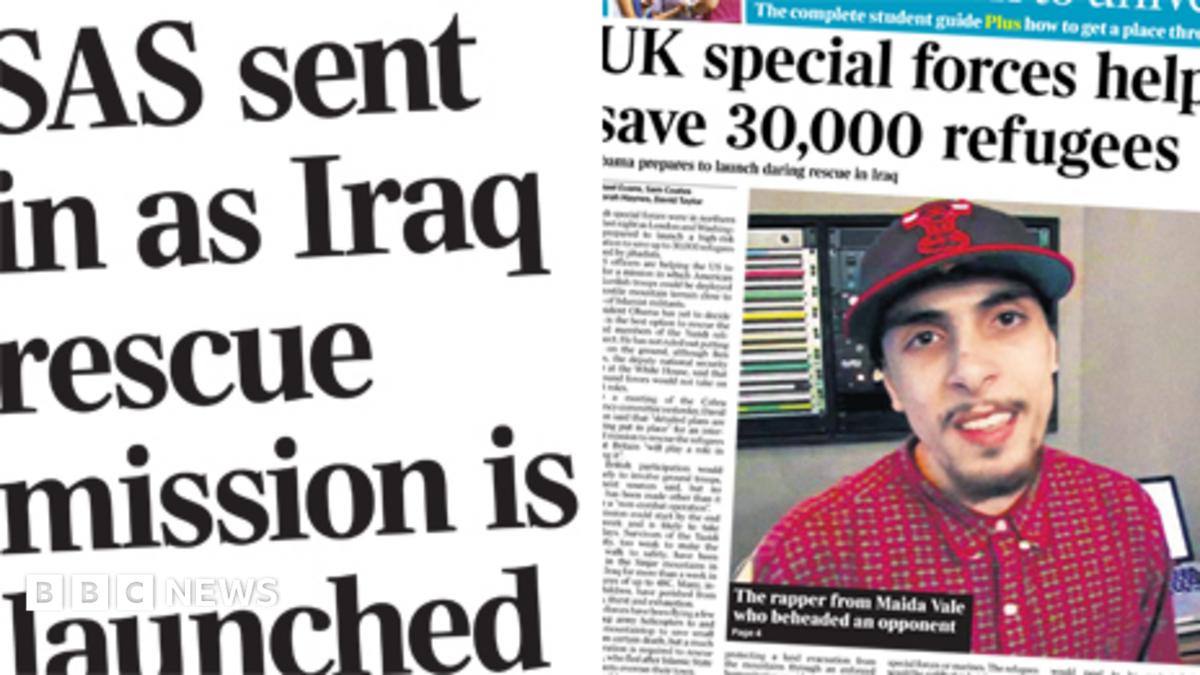 SAS 'in Iraq', A-level 'scramble' and shrinking average pay - BBC News
