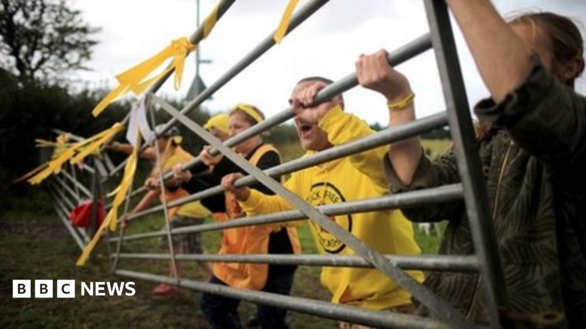Cuadrilla fracking protest camp set up in Little Plumpton - BBC News