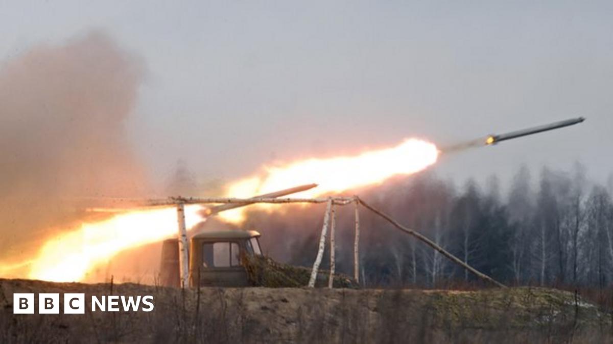 Ukraine refugee convoy hit by rockets, says military - BBC News