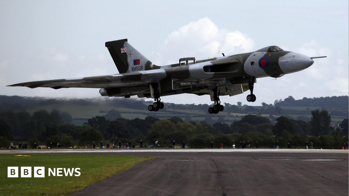 Lancasters and Vulcan unite for Lincoln flypast - BBC News