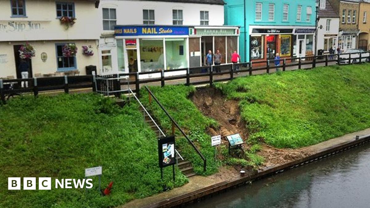 Flood collapse riverbank repair work in March begins - BBC News