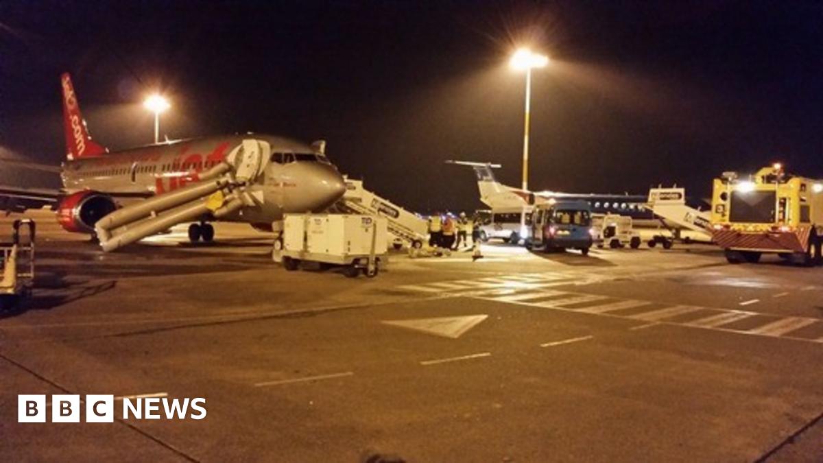 Jet2 passengers escaped along wing after emergency landing - BBC News