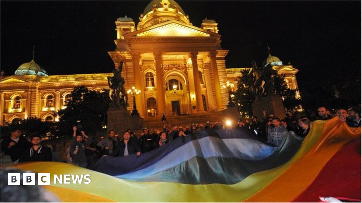 German gay activist beaten ahead of Belgrade march - BBC News