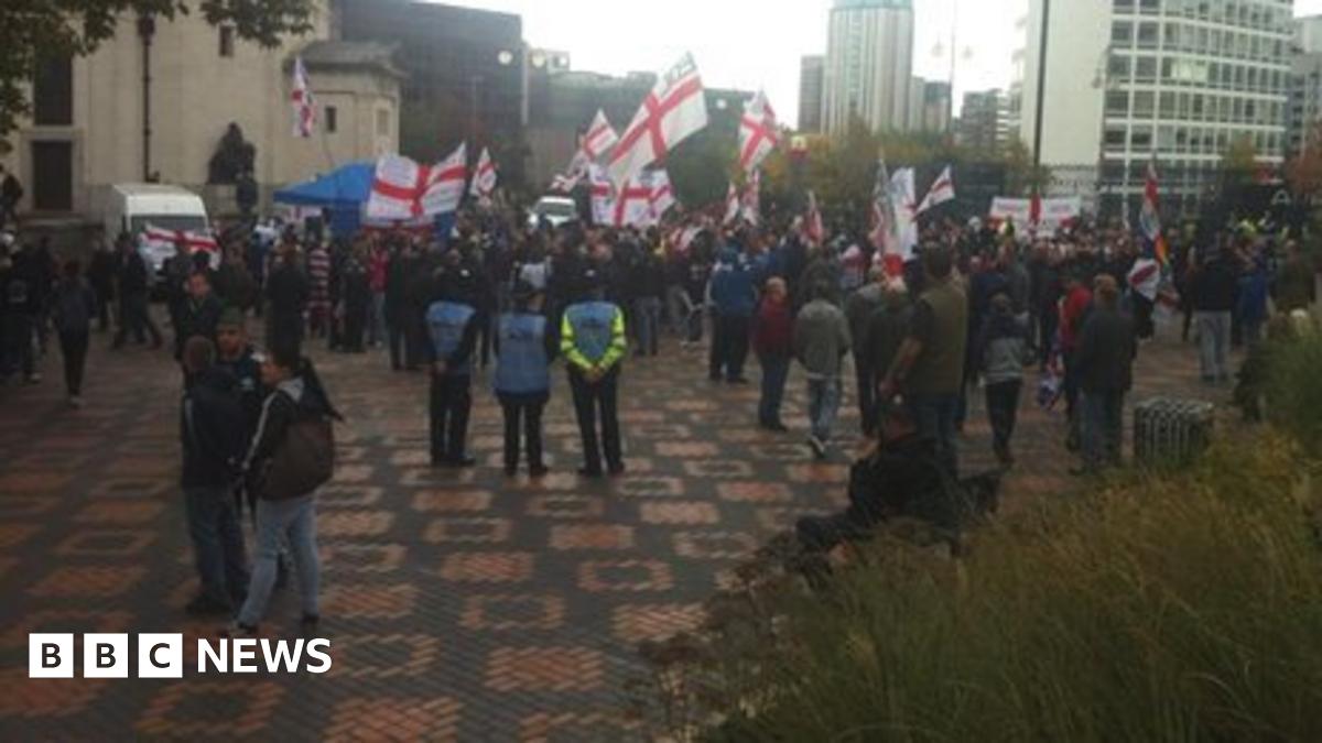 Hundreds at two rival protests in Birmingham - BBC News