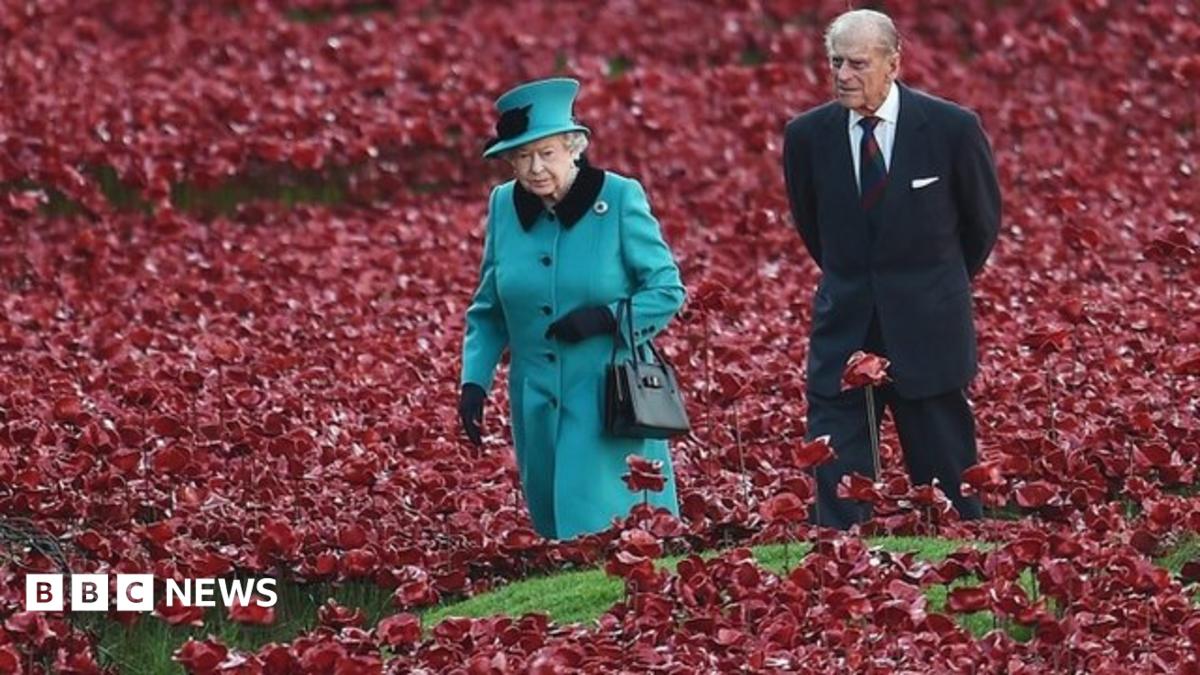 Queen visits Tower of London poppy garden - BBC News