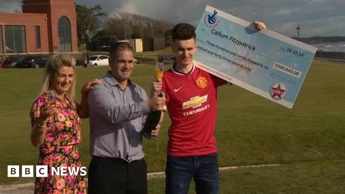 Callum Fitzpatrick celebrates £390K National Lottery win - BBC News