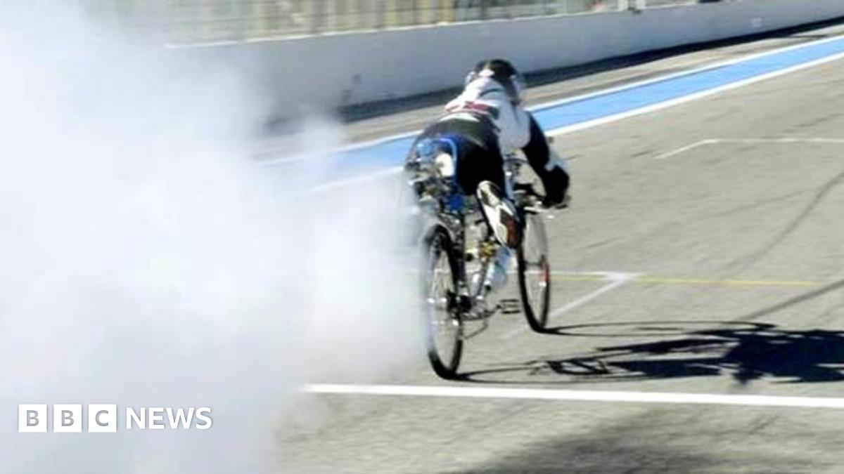 Rocket bicycle sets 207mph speed record - BBC News