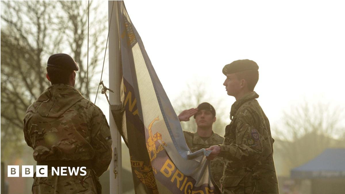 Flag raising at Telford barracks marks new Army brigade - BBC News