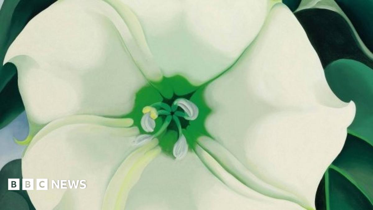 Georgia O'Keeffe painting sets auction record for female artist - BBC News