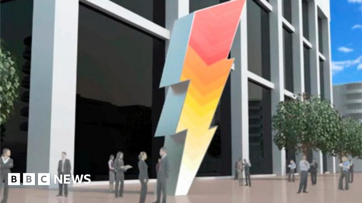 Admiral's lightning artwork for central Cardiff - BBC News