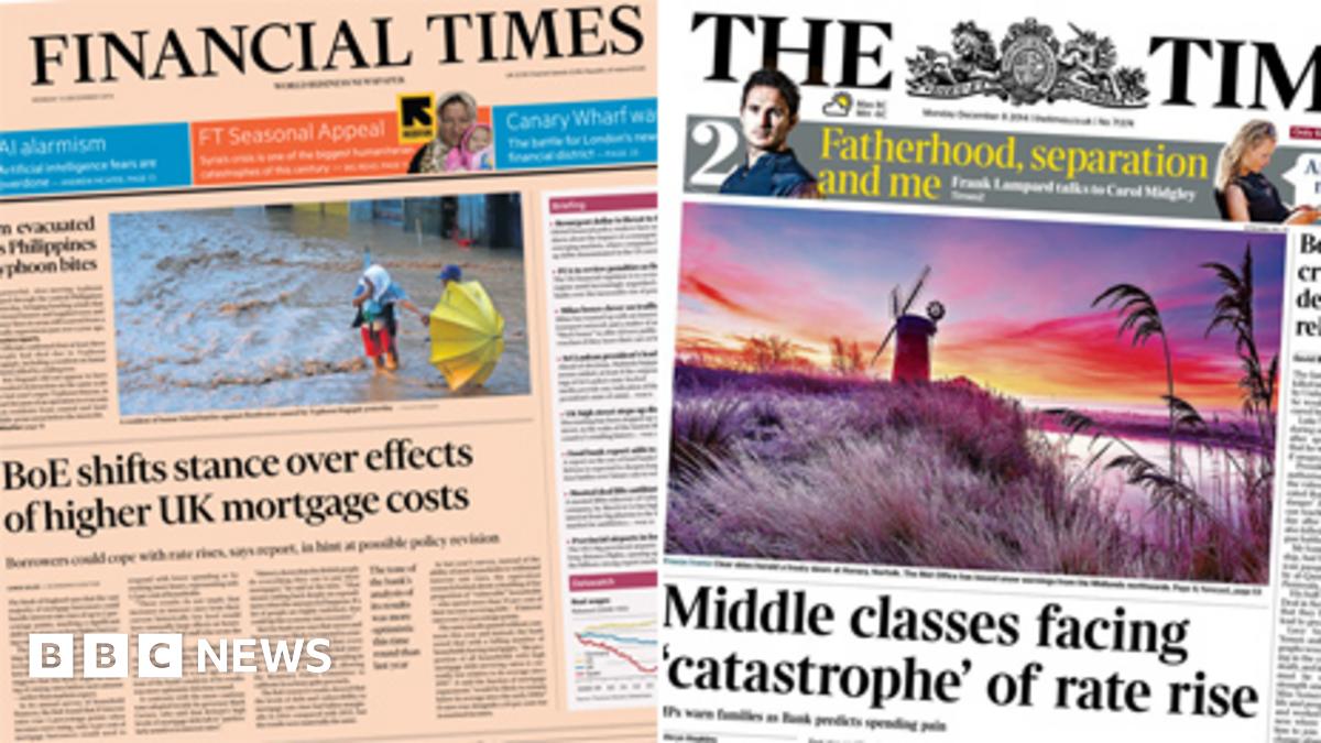 Newspaper headlines: Mortgage rate rise 'catastrophe' and food bank ...