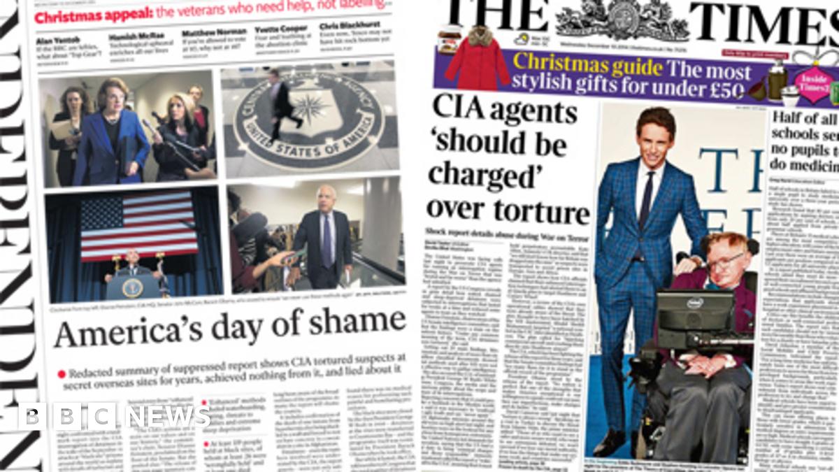 Newspaper headlines: America's 'torture shame' - BBC News
