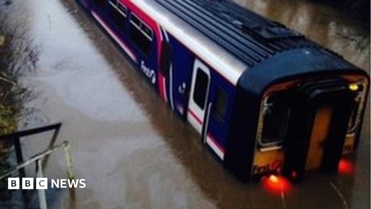 Passenger hurt as train hits flood in East Ayrshire - BBC News