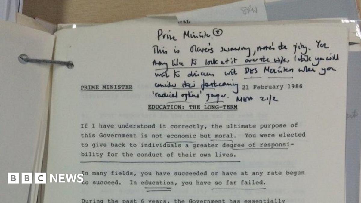 Margaret Thatcher explored education overhaul, archives show - BBC News