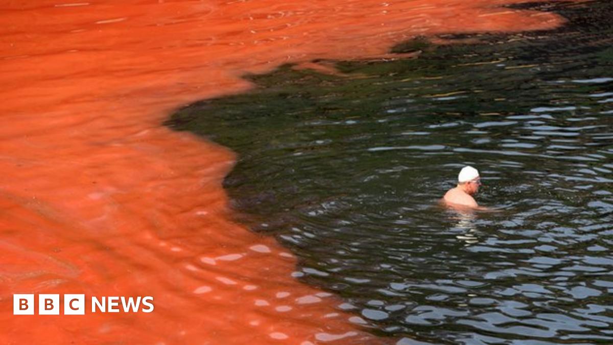 Tonga: Sea turns red due to algal bloom - BBC News