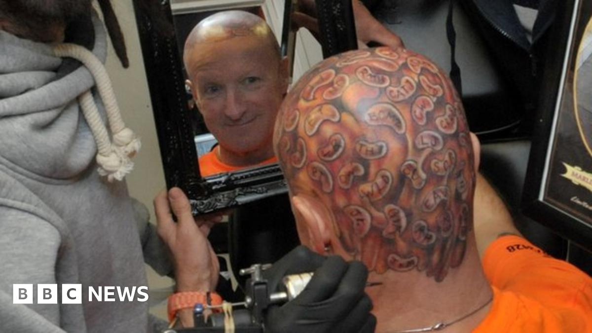 Captain Beany marks 60th birthday with 60 bean tattoos - BBC News