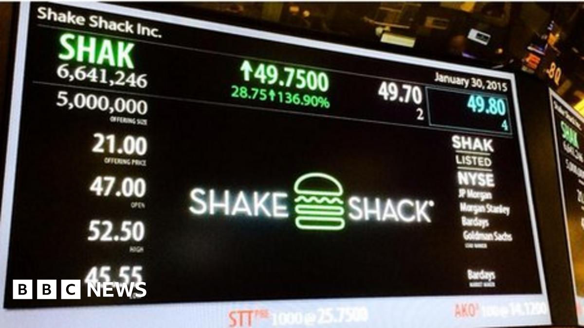 Shake Shack shares surge 118% on stock market debut - BBC News
