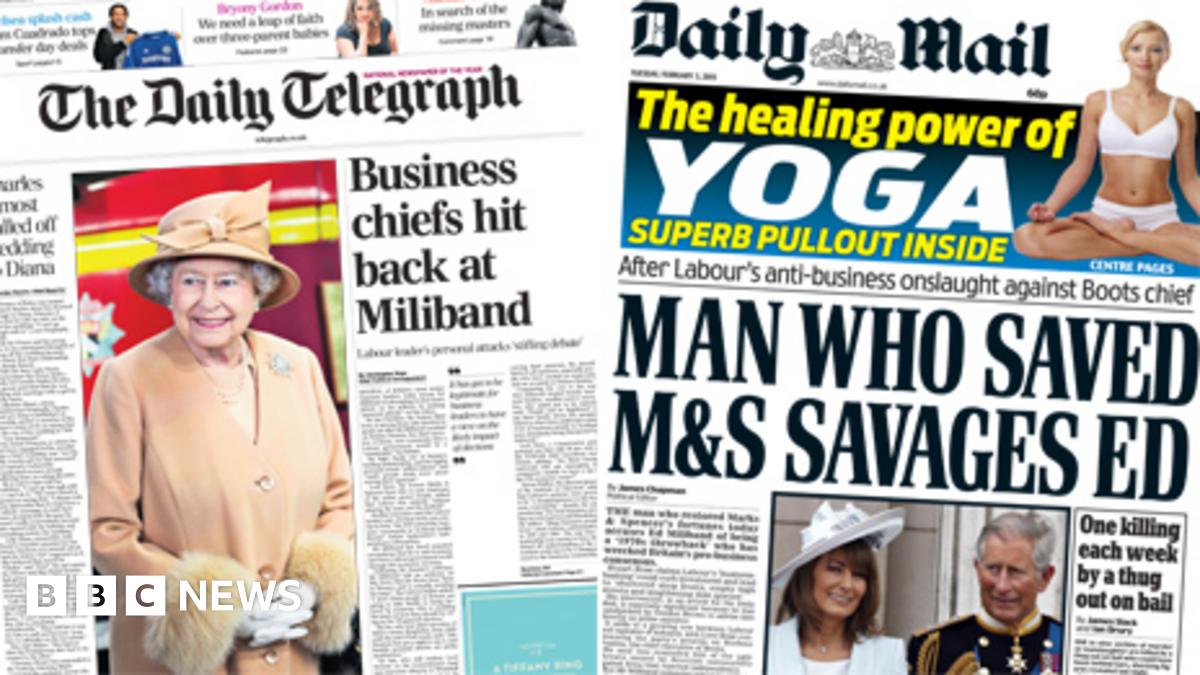 Newspaper headlines: Miliband and Cameron under fire, deadline day ...