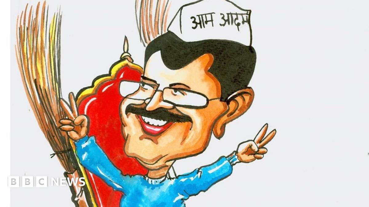 Delhi election: Arvind Kejriwal's victory in cartoons - BBC News