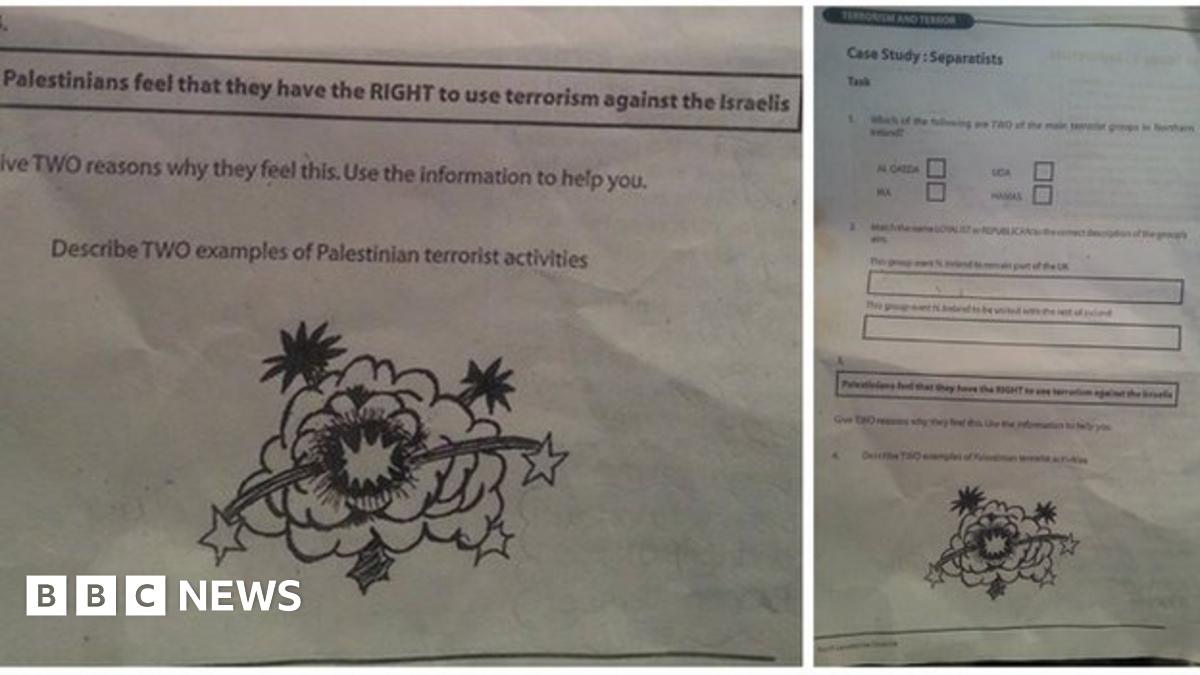 School apology over 'Palestinian terrorism' homework - BBC News