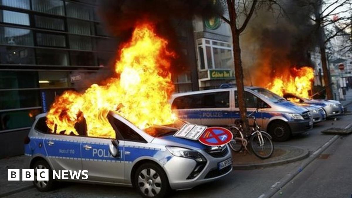 Germany riot targets new ECB headquarters in Frankfurt - BBC News