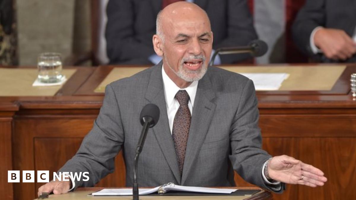 Ashraf Ghani: Afghan leader praises US sacrifice - BBC News