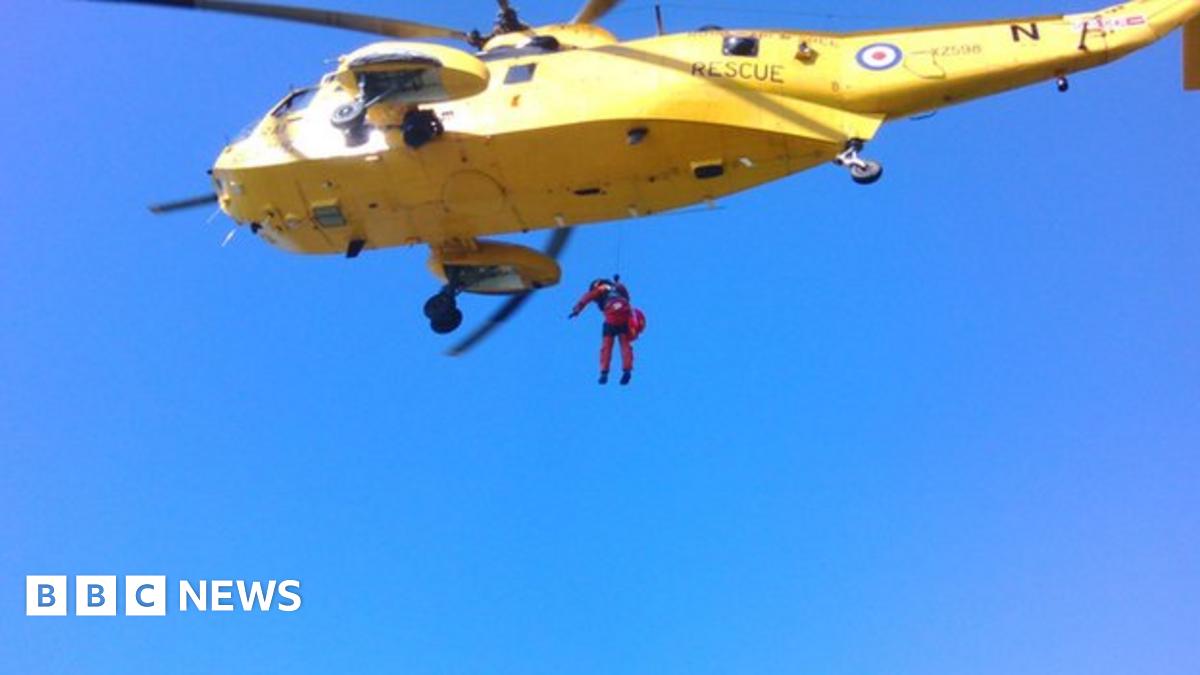 Man, 24, rescued after cliff fall near Aberystwyth - BBC News
