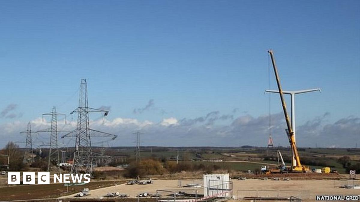 First new pylon type constructed - BBC News