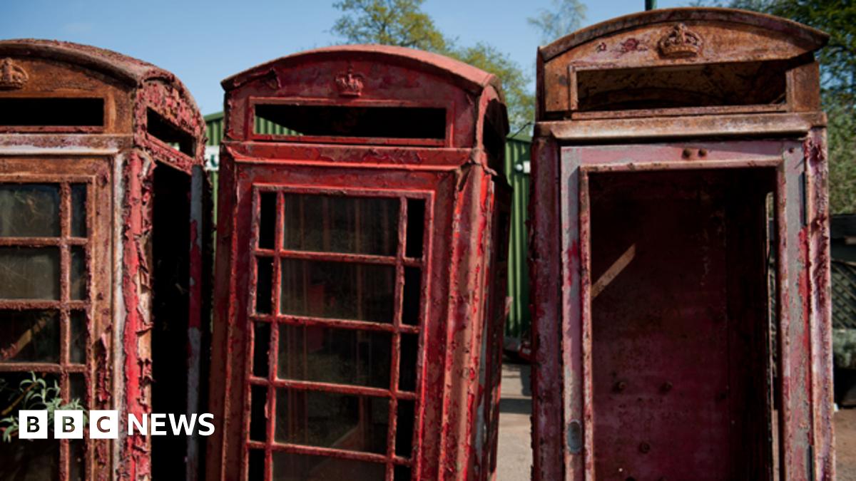 The yard for red phone boxes that ring no more - BBC News