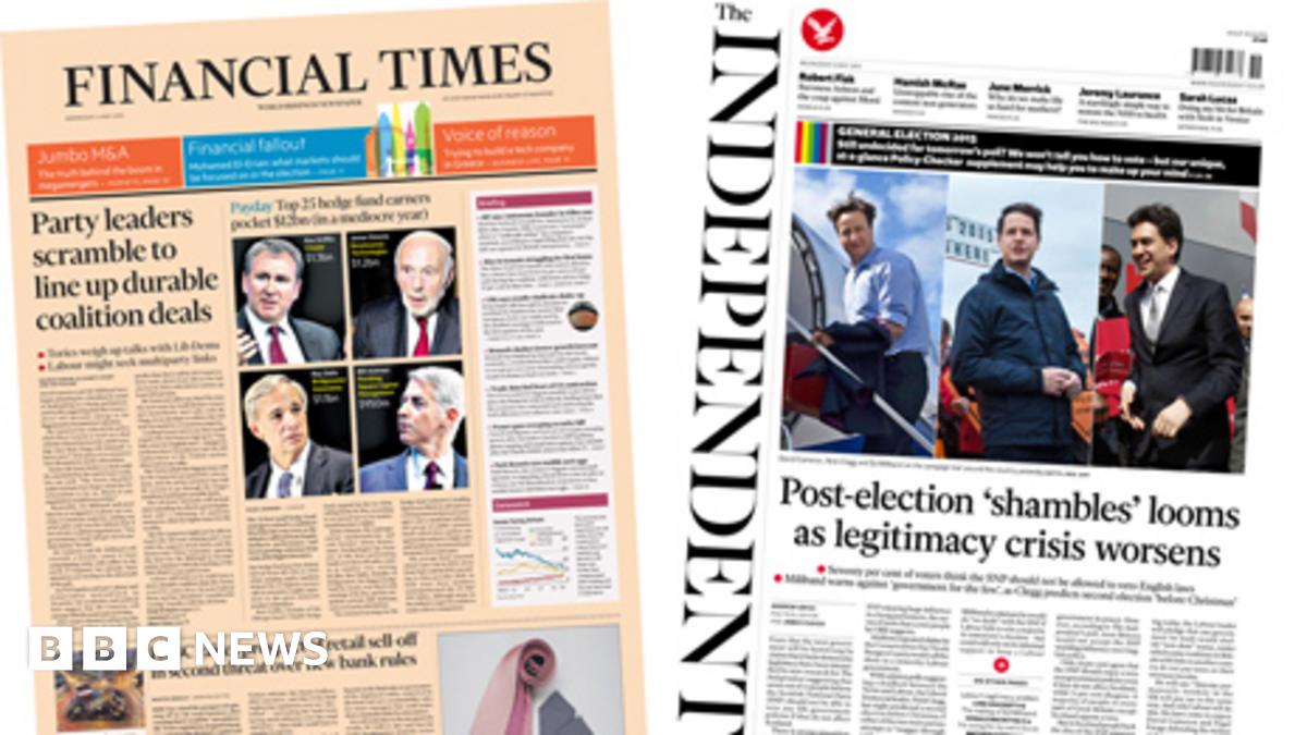 Newspaper headlines: Focus on final push in election campaign - BBC News