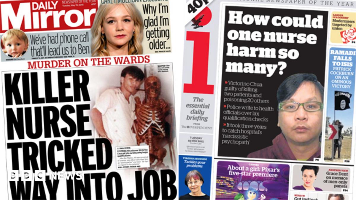 Newspaper headlines: Victorino Chua case and Chelsea Flower Show - BBC News