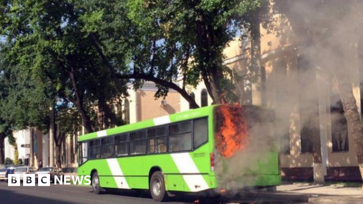 Uzbekistan: Burning buses cause anger in Tashkent - BBC News