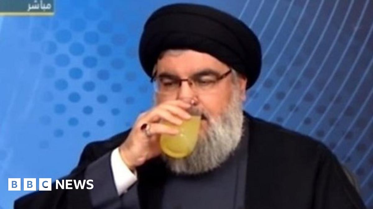 Lebanon: Jokes over Hezbollah leader's lemonade advice - BBC News