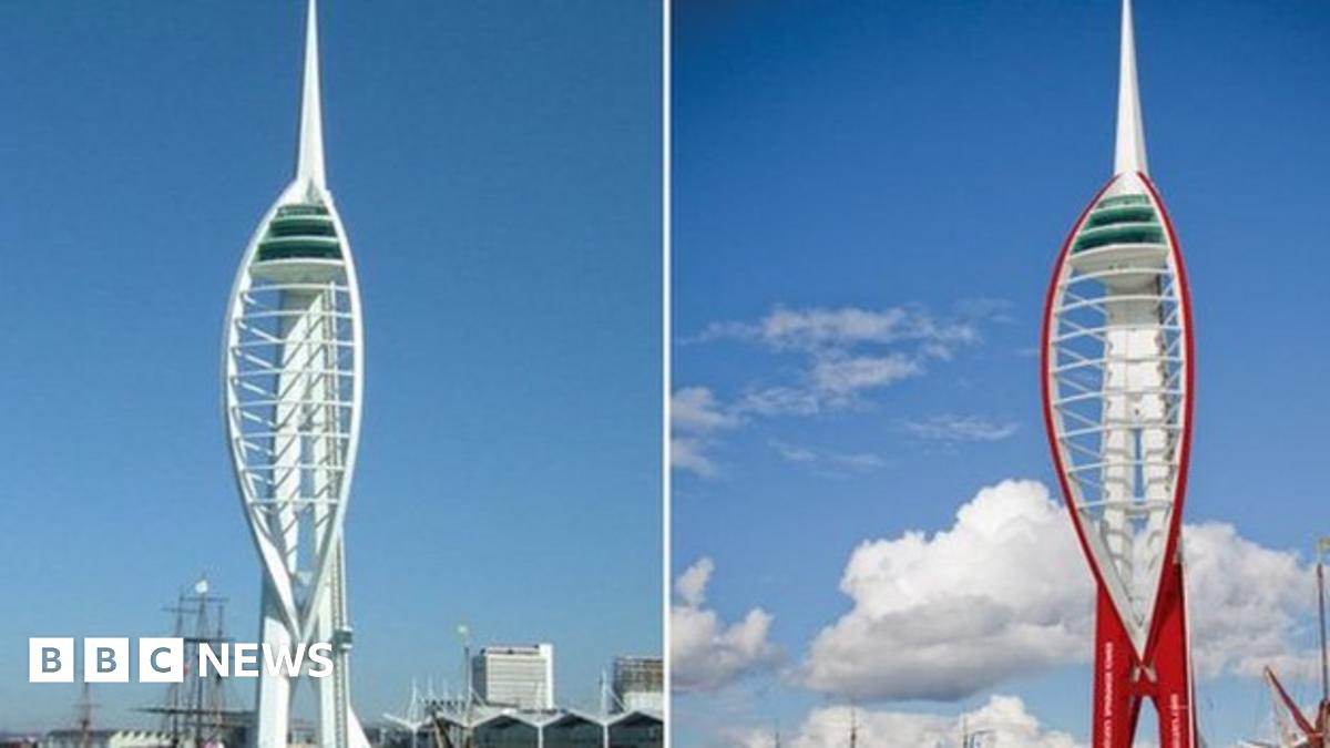 Spinnaker Tower branding: Review promised of red repaint plans - BBC News