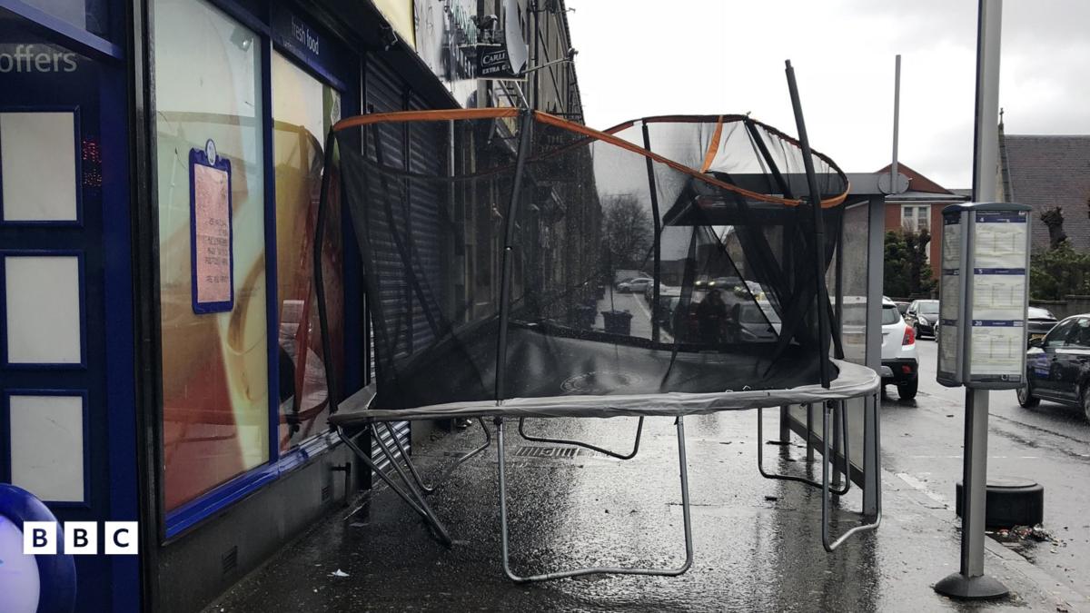 Storm Eleanor: the trampolines that were blown away - BBC Newsround