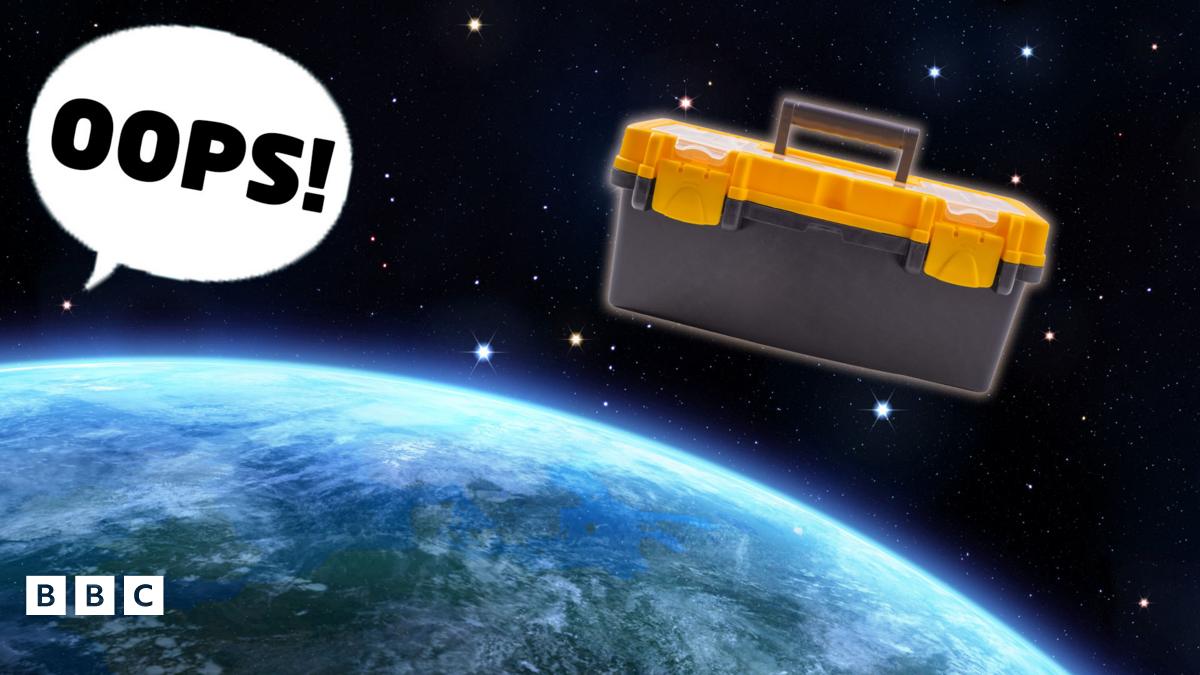 Nasa astronauts accidently drop toolbox during spacewalk - BBC Newsround